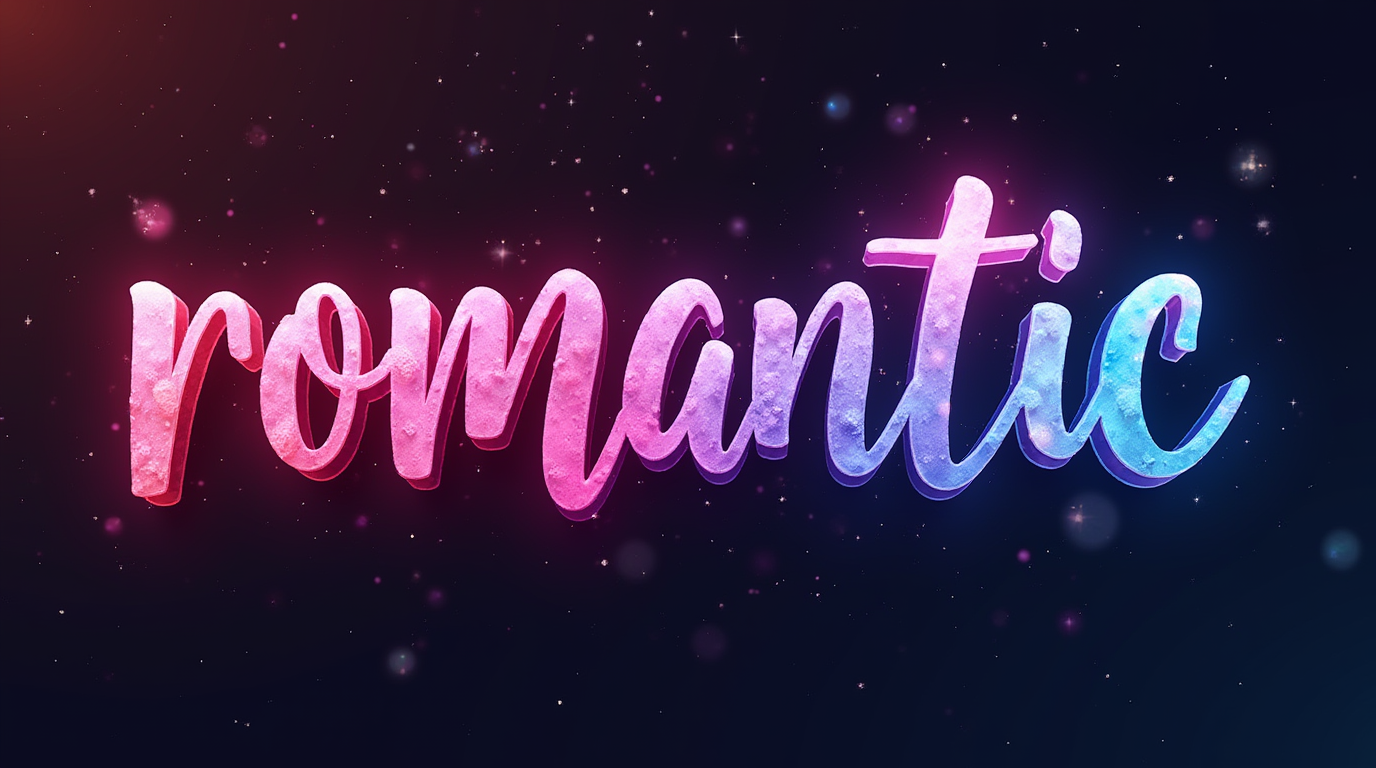 The Word Romantic in Cool Design 💖 Life The Love 2025